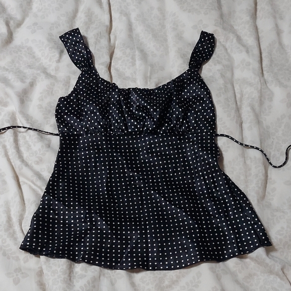 Self Esteem | Tops | Self Esteem Black And White Polka Dot Polyester ...